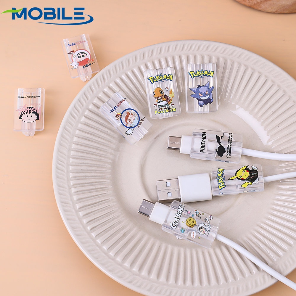 [ Featured ] USB Cable Protector Cartoon Transparent TPU Cable Biter ...