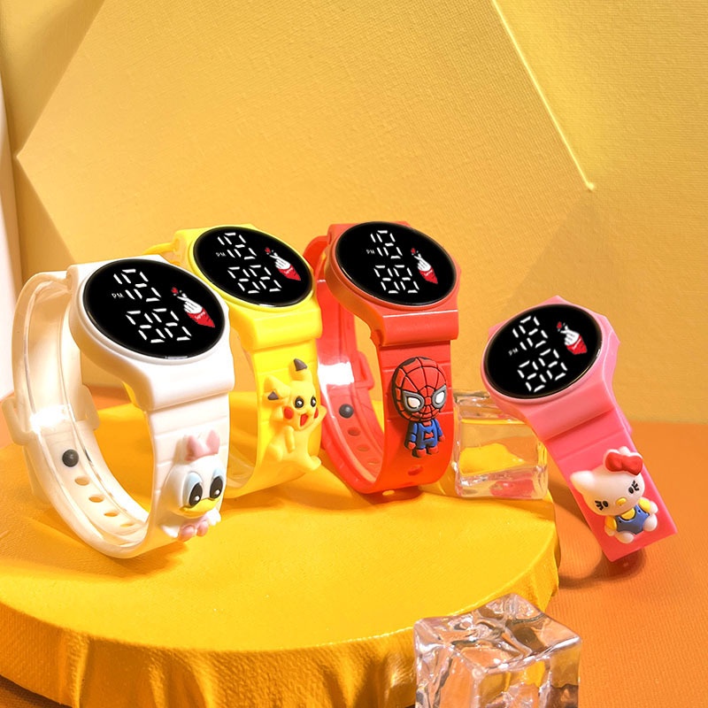 New LED Children's Electronic Watch Cartoon Touch Waterproof Student ...