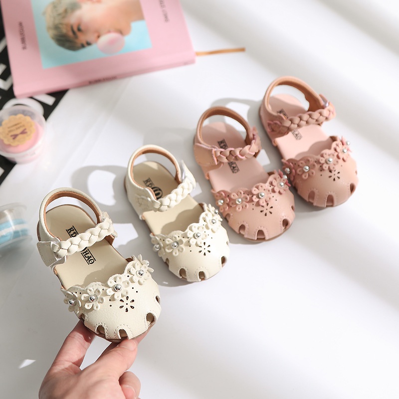 Summer Baby Girl Floral Sandals Bow Little Princess Walking Shoes Kids ...