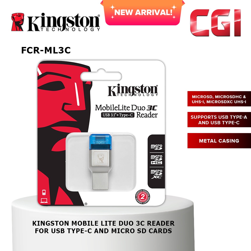 Kingston MobileLite Duo 3C Reader for USB Type-C and Micro SD Cards - FCR-ML3C | Shopee Malaysia