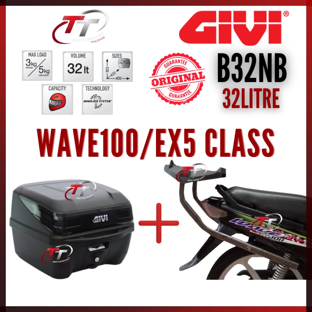 WAVE 100 WAVE100 EX5 CLASS CLASS1 GIVI HRV HEAVY DUTY MONORACK MONO RACK J BOX KOTAK CARRIER ...