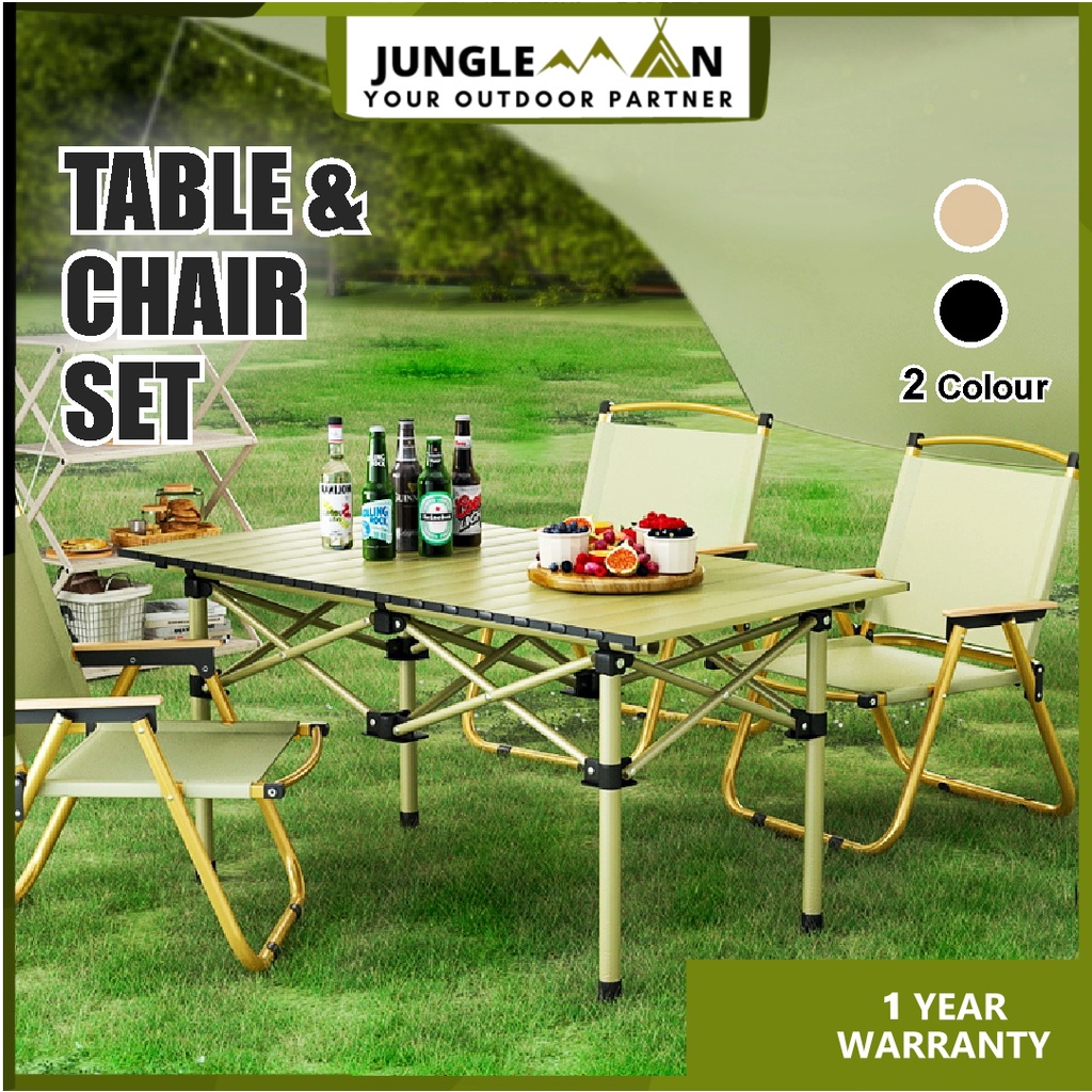 JUNGLEMAN Camping Chair and Table Set Kermit Chair Set With Table 4P ...