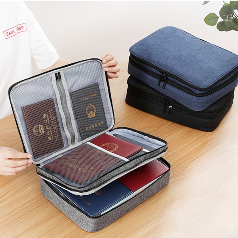 Document Storage Bag with Combination Lock Multi-layers Home Travel ...