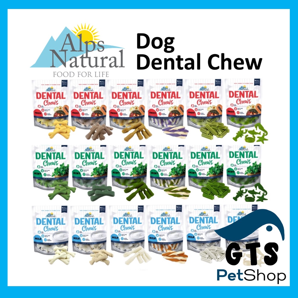 Alps Natural Dental Chew -150g / Dog Treats / Dog Snack (Milk / Mint ...