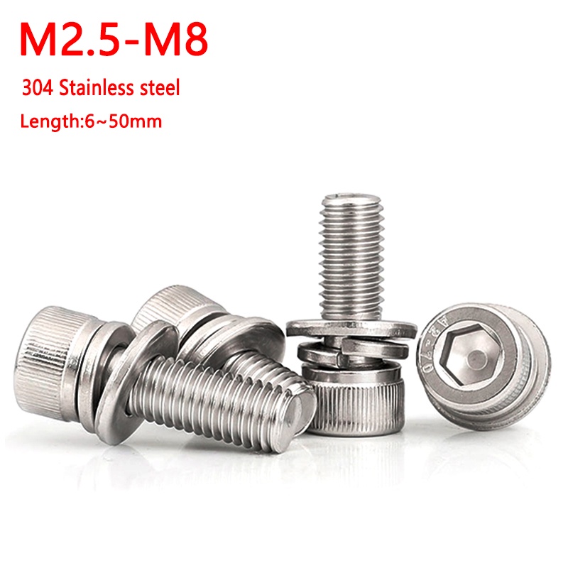 M2.5 M3 M4 M5 M6 M8 Hexagon Hex Socket Head Cap Allen Bolt Screw 304 A2 Stainless Steel Ocket ...