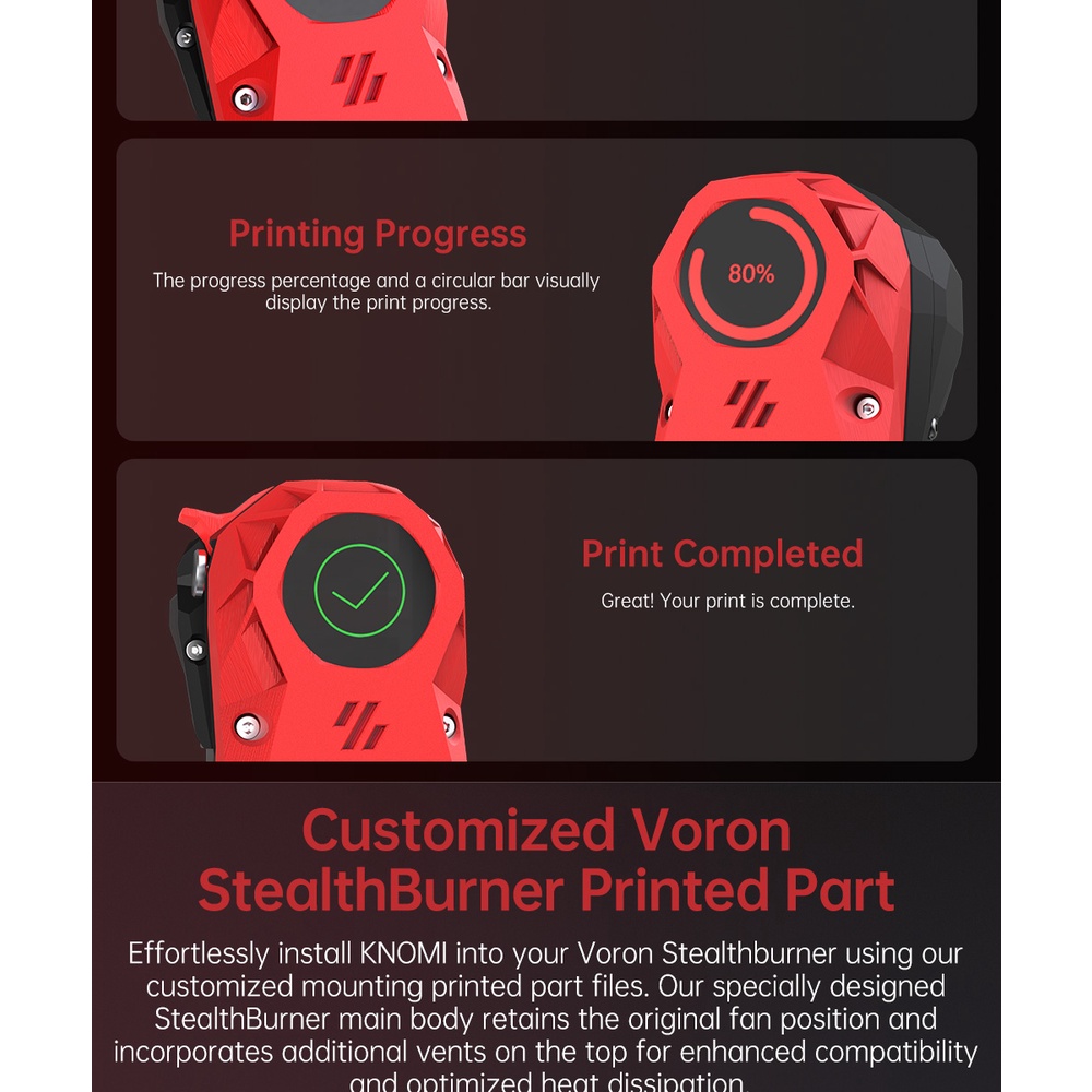 BIGTREETECH Knomi v1.0 Mini Round Screen for Voron Stealthburner Hotend ...