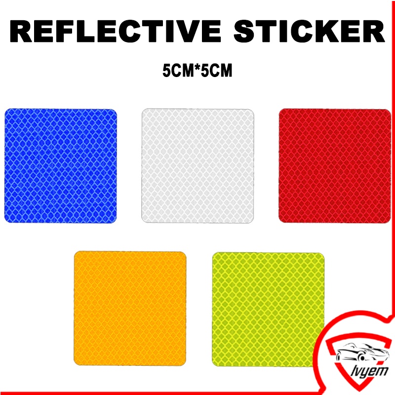 Square Car/Motorcycle Reflective Sticker Safety Warning Night Reflector ...