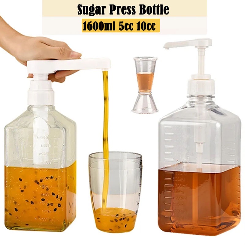 [Ready Stock] Sugar Press Bottle PP Transparent Coffee Syrup Drip ...