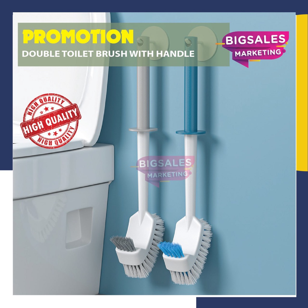 BIGSALES 2 Way Toilet Brush Multipurpose Toilet Bowl Brush with Handle ...