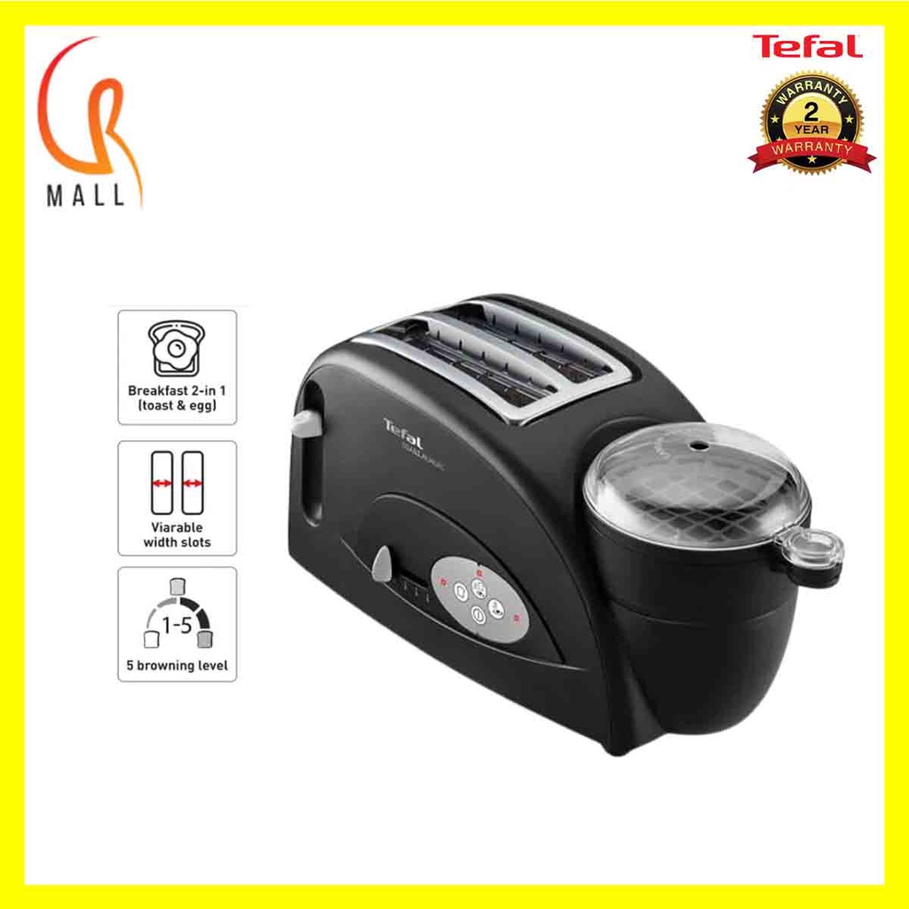 TEFAL TT552842 1200W TOAST N' BEAN TOASTER - BLACK | Shopee Malaysia