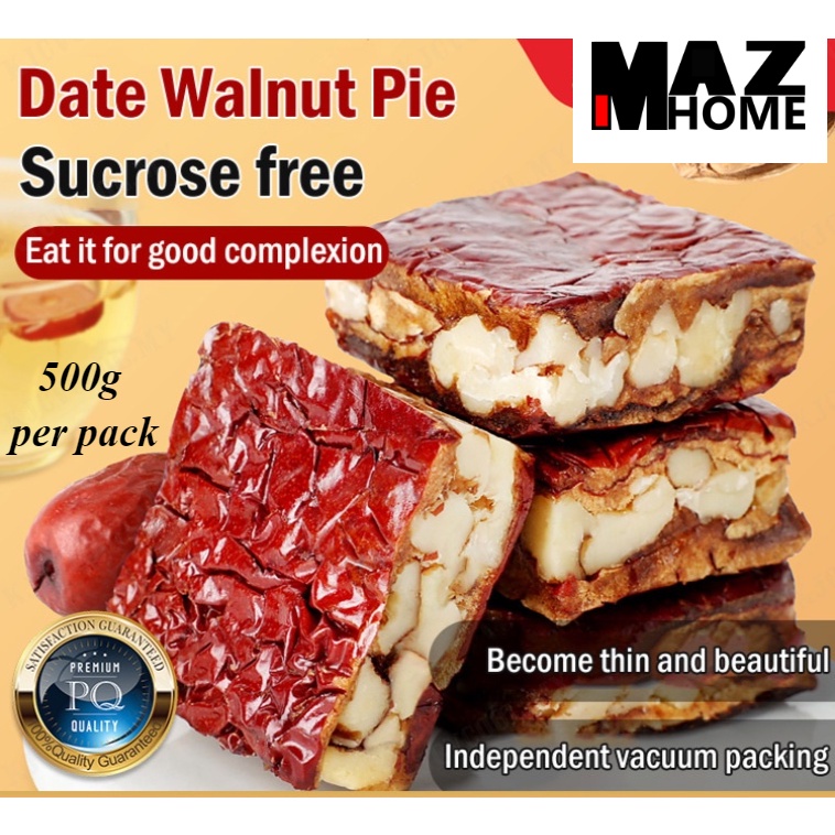 【500g/pack】Maz HOME Xinjiang jujube walnut Kernel Pie Healthy Red Date ...