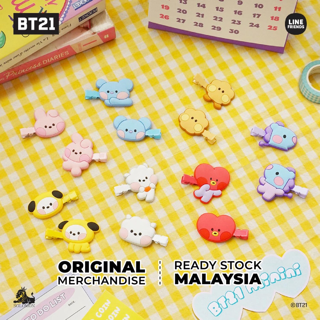 [OFFICIAL] BT21 Minini Hair Clip (2 pcs) BTS BT21 TinyTAN BangTan Kpop Merch | Shopee Malaysia