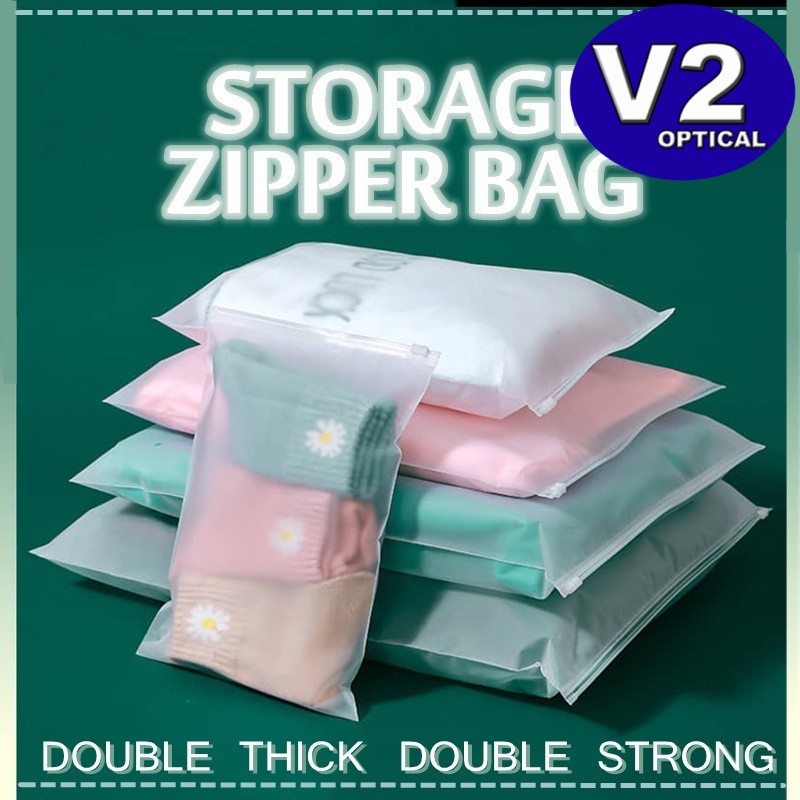 (1 pcs)Matte Zip Lock Bag Plastic Zip Zipper Waterproof Transparent ...