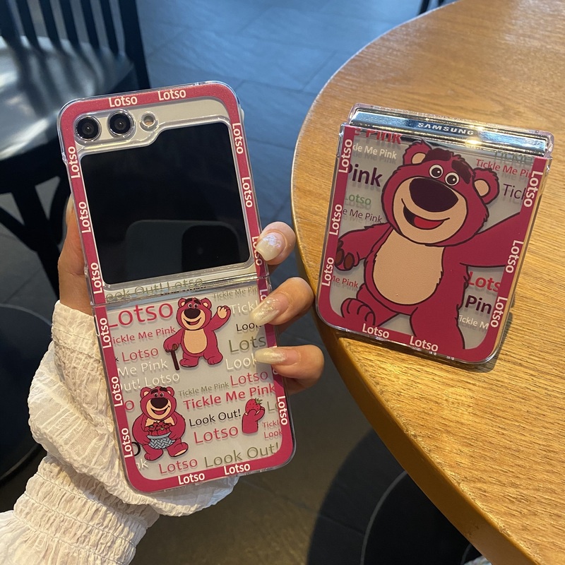 Lovely Lotso Strawberry Bear Pendant Hard Flip Case For Samsung Galaxy ...