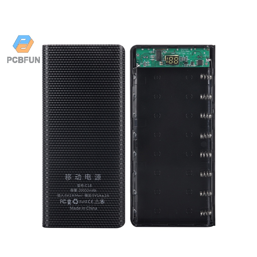 Pcbfun 8x 18650 Power Bank Battery Box Shell Case Diy Type-c Mobile ...