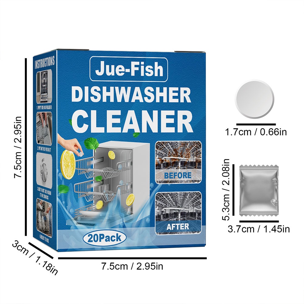 [qunjiajia.my] 20x Dishwasher Washing Machine Cleaner Tablet Household ...
