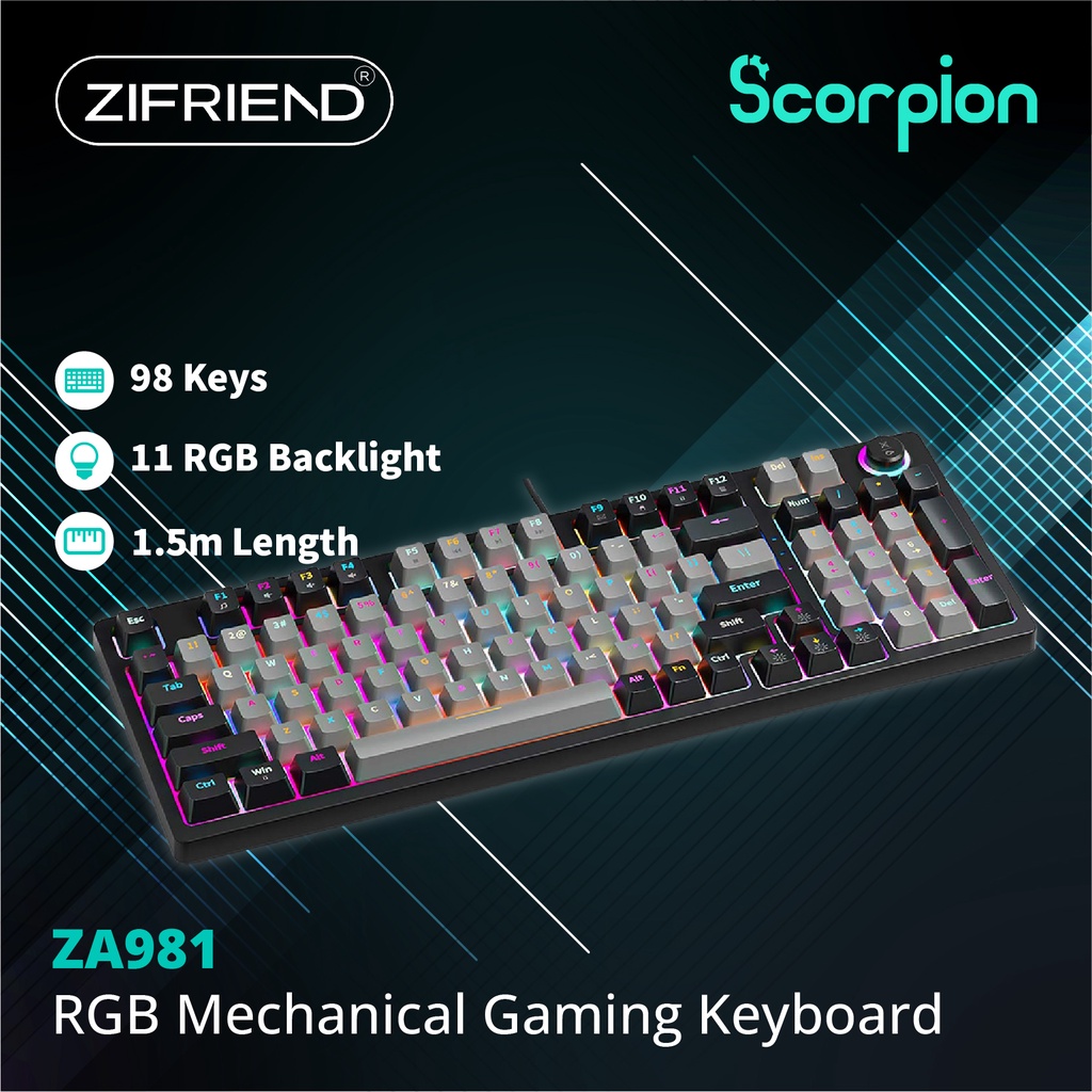 Zifriend ZA981 RGB Mechanical Red Switch Gaming Keyboard | Shopee Malaysia