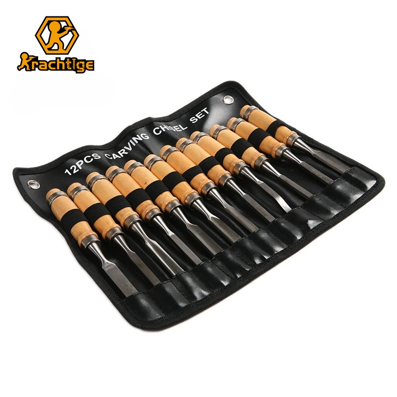 Krachtige 12PCS Wood Carving Hand Chisel Set Woodworking Professional ...