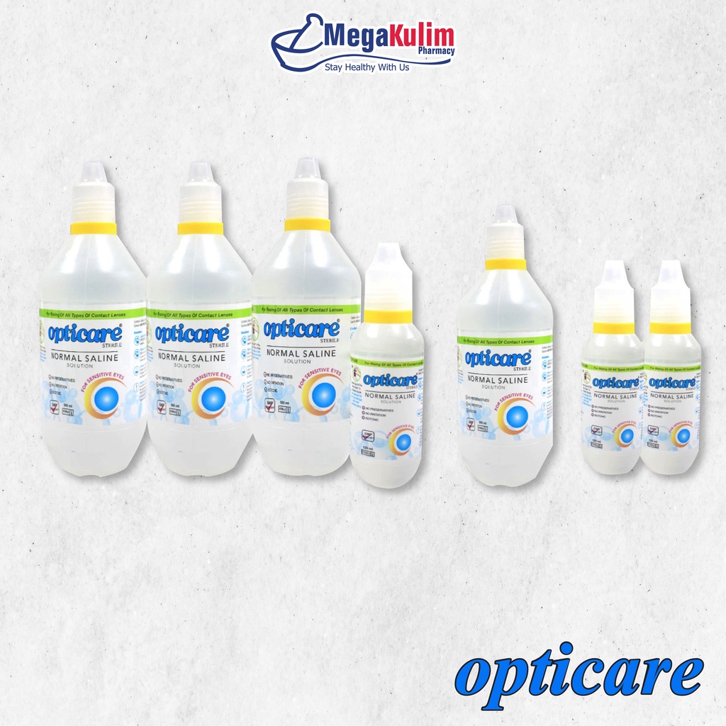 Opticare Normal Saline Solution (250mL / 2X120mL / 3X500mL) | Shopee ...