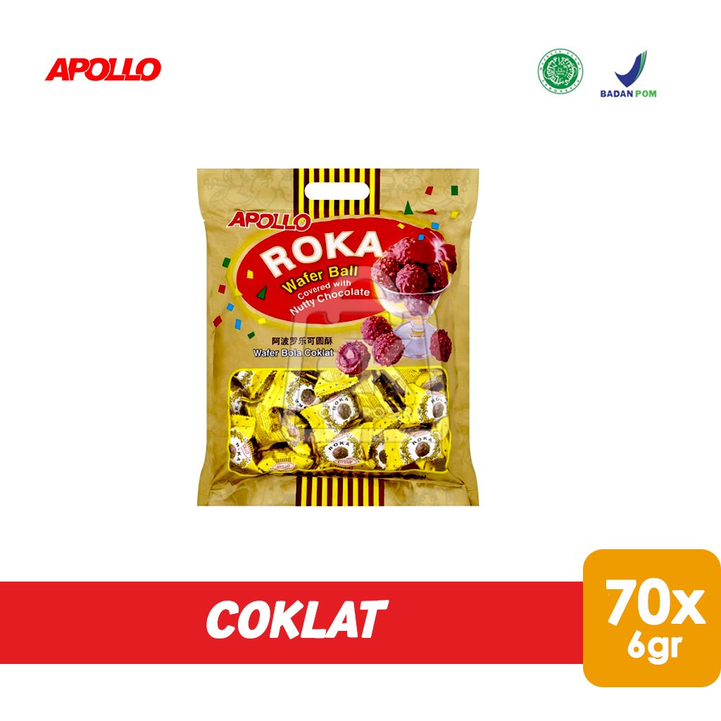 Apollo Roka Wafer Ball Chocolate & Peanut (Large Contents 70pcs ...