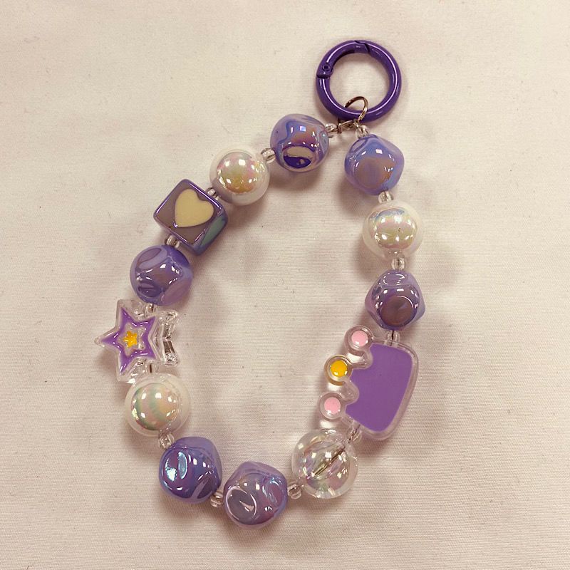 Beaded Bracelet Mobile Phone Strap Short Wrist Strap Crown Chain ...