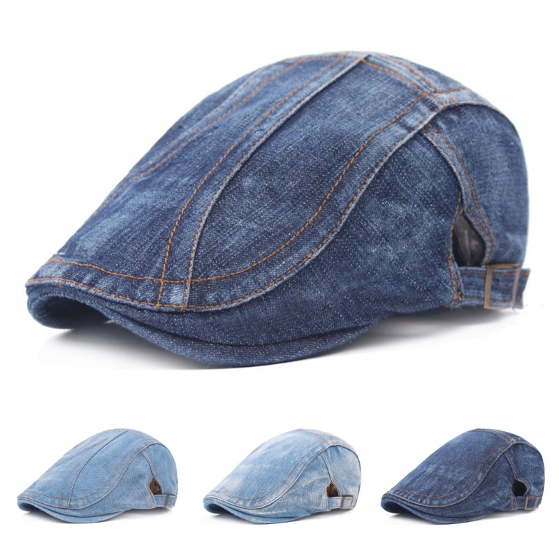 Mo* Unisex Polyester Berets Hat for Men Women Retro Peaked Cap Solid ...