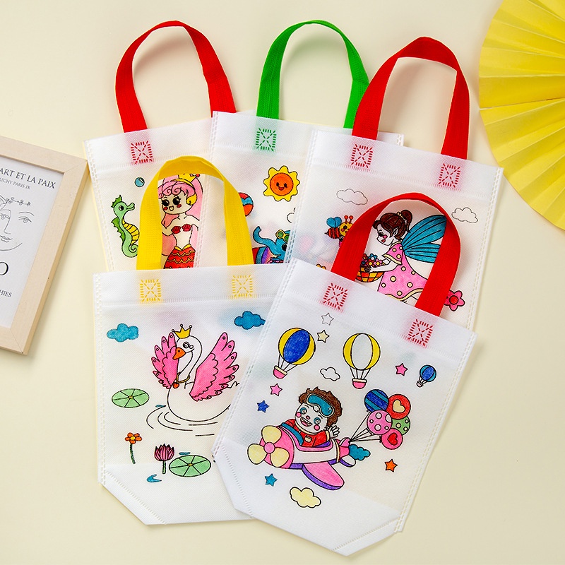 20 * 37cm Children diy Environmentally Friendly Graffiti Bag Bag ...