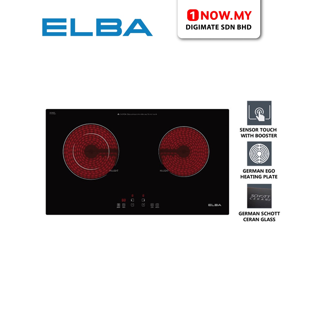 ELBA 2 Burners Induction Ceramic Hob ECH-K7012ST(BK) | Built-in Combi ...
