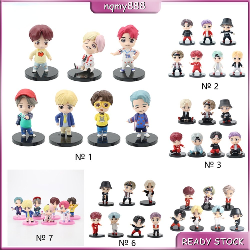 7Pcs/Set BTS TinyTAN Mini Action Figure Bangtan Boys Groups BTS Anime ...
