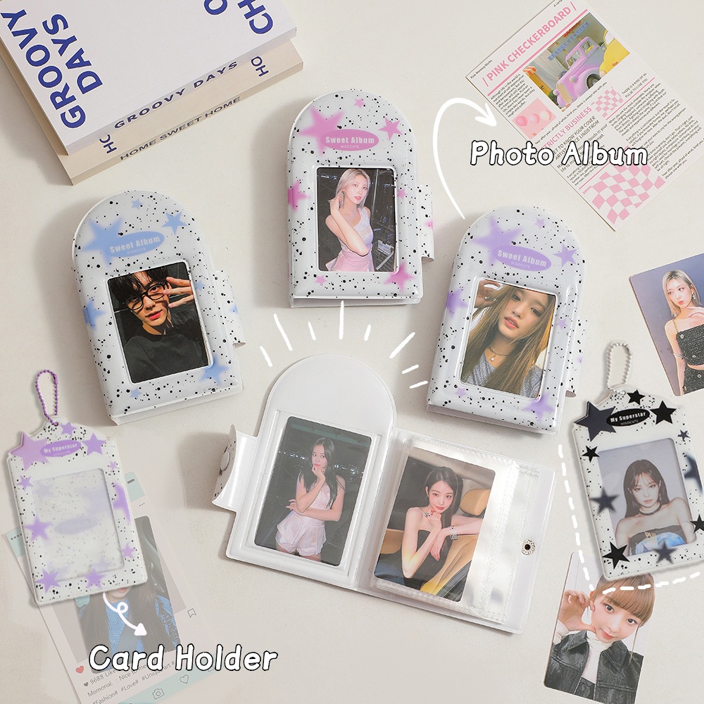 3inch Sweet Photo Album 40pockets PVC Ins Star Card Holder Idol Photocard Protective Case Credit ...
