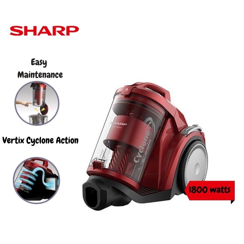 Sharp 1800W Bagless Vacuum Cleaner ECC1819R | Shopee Malaysia
