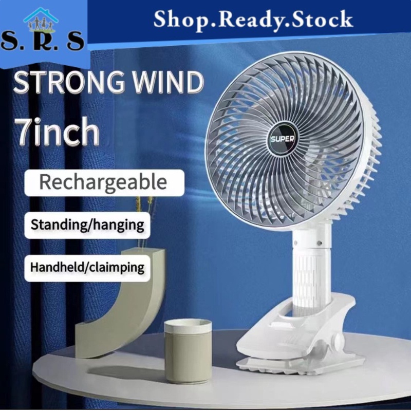 SRS_ Kipas Mini Portable Fan Table Fan Desktop Fan Handheld fan Clip ...