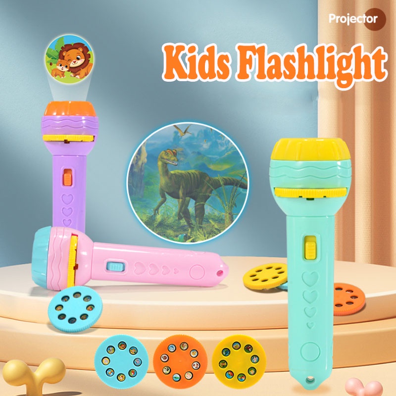 Kid Story Torch Projector Light Cute Cartoon Animal Early Educational ...