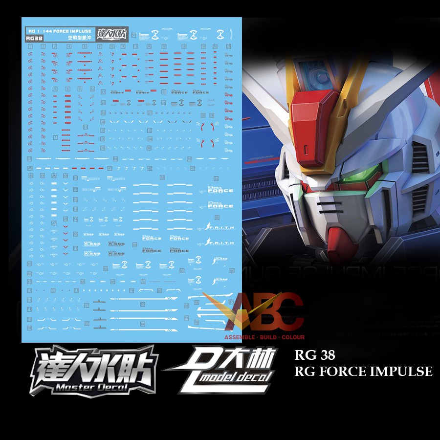[Dalin] Waterslide Decal - RG 1/144 Force Impulse RG38 ZGMF-X56S/α Model Kit Water Sticker 脉冲空战 ...