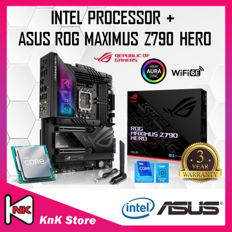 ASUS ROG MAXIMUS Z790 HERO WIFI 6E LGA1700 Motherboard + Intel 12TH ...
