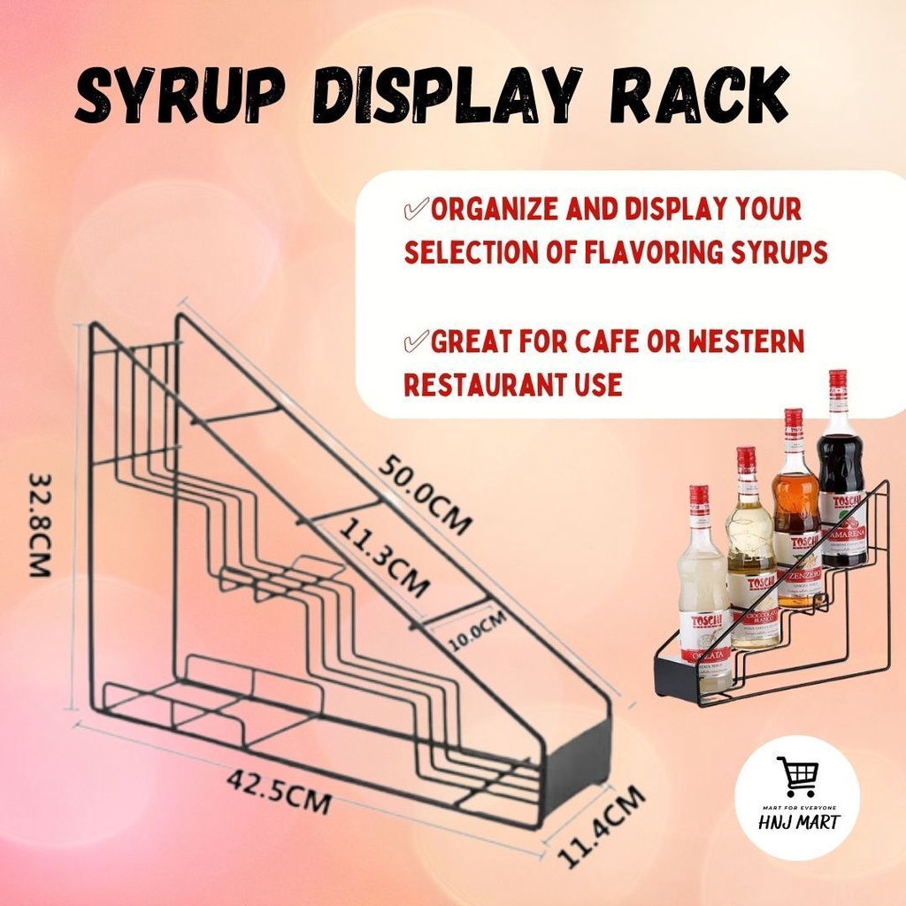 Syrup Display Rack | Bottle Wire Display Rack Monin Syrup Rack Coffee ...