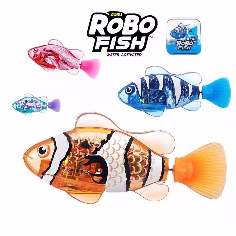 Luminous swimming fish LED robot fish clown fish electric pet gift kids ...