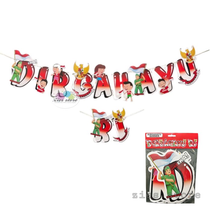PUTIH MERAH Red and White Flag Banner / Bunting Flag Dirgahayu RI Shape ...
