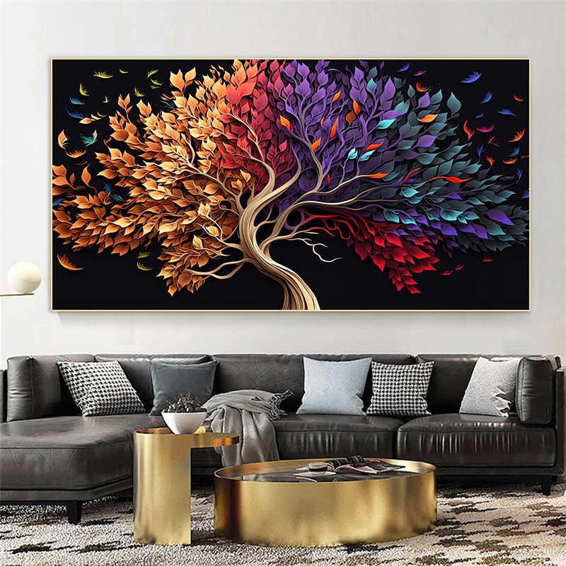 Luxury Money Tree Landscape Impressionist Oil Painting on Canvas ...