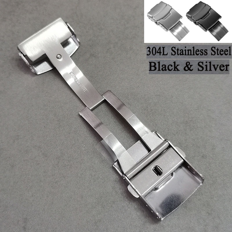 304L Stainless Steel Solid Buckle 18mm 20mm 22mm 24mm Metal Clasp ...