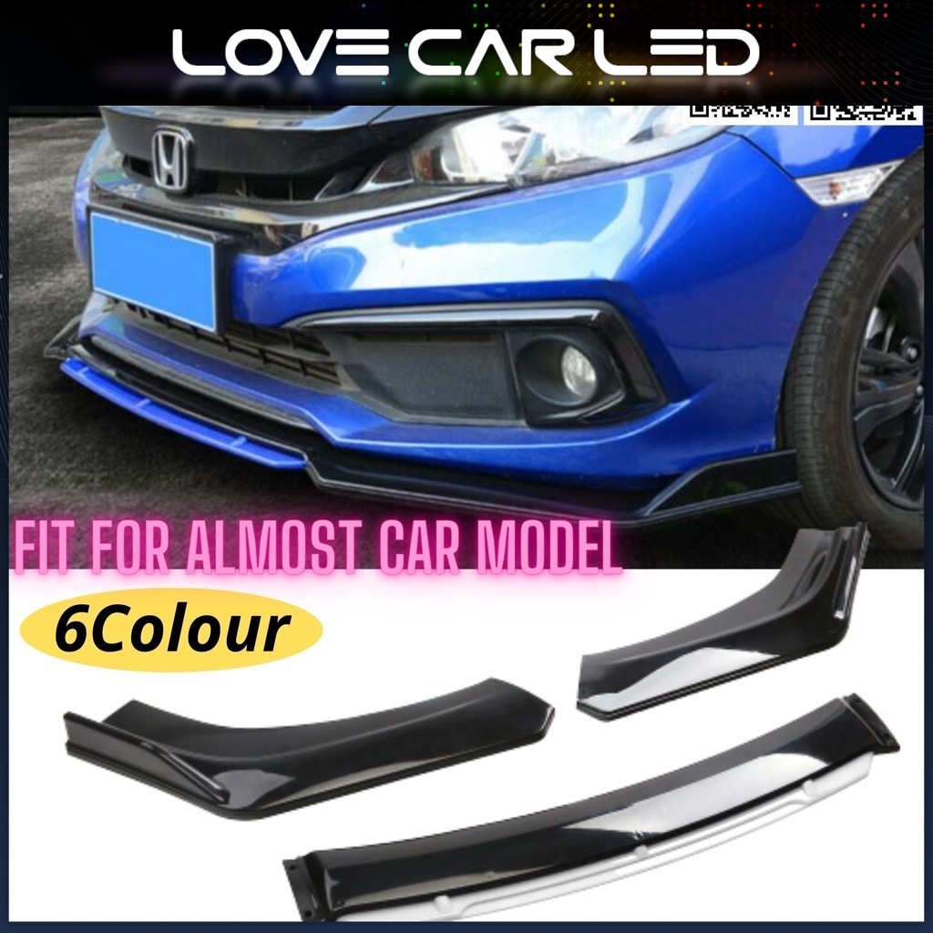 Universal Car Front Bumper Lip Spoiler Splitter Body Kit Glossy ...