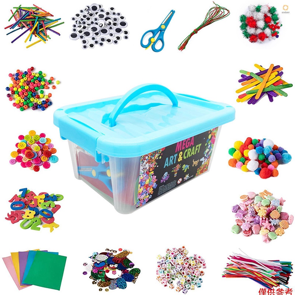 DIY Arts and Crafts Supplies Kit 2000+ Pieces Set Activity Craft ...