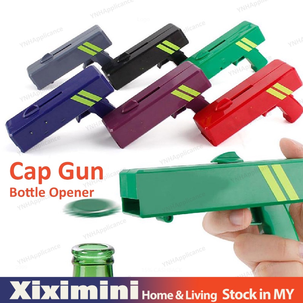 XIXIMINI Cap Gun Beer Bottle Opener Flying Cap Launcher Shooter Party ...