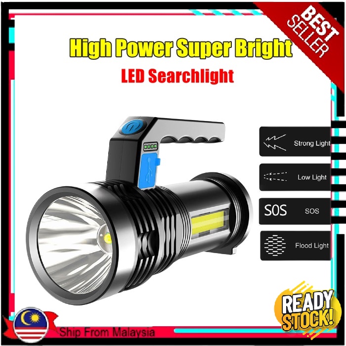 Up To 2000M High Power Super Bright LED Searchlight USB Long Shots Lamp ...