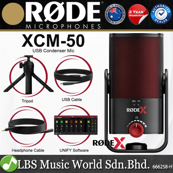 Rode X XCM-50 Ultra Compact Condenser USB Cardioid Microphone with Mic Mount (XCM50) | Shopee ...