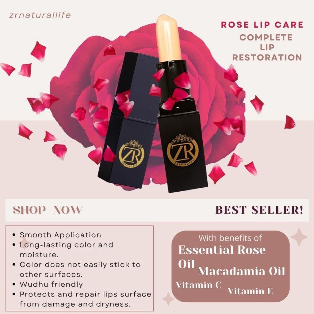 Zety Roses ZR Natural Life Rose Lip Care (4g) | Shopee Malaysia