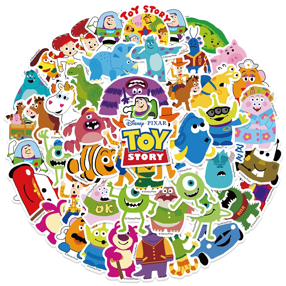 50Pcs/Set Mixed Pixar Cartoon Character Series 01 Stickers Toy Story ...