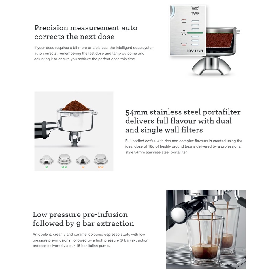 Breville BES876 Barista Express Impress Espresso Coffee Machine with ...