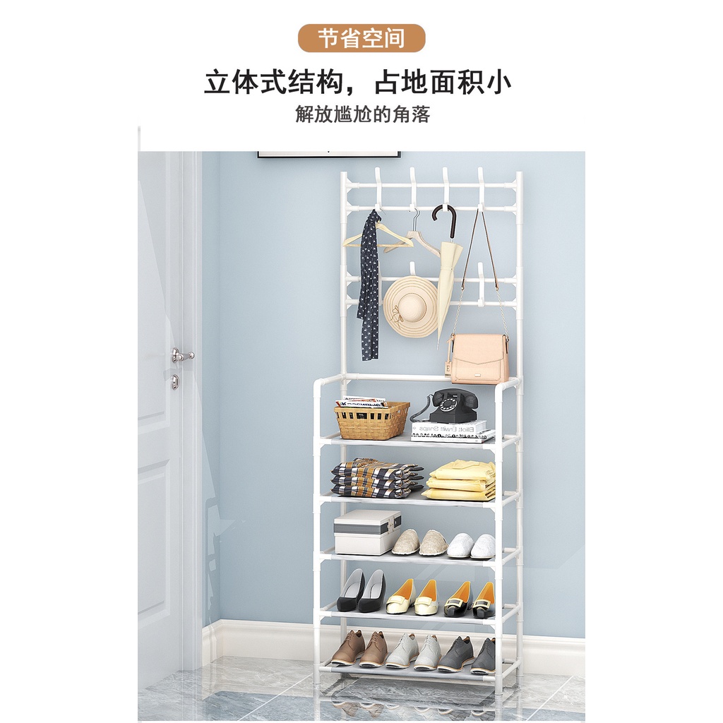 LODER 4 Tiers Hat Clothes bags Hanger Shoes Rack/Rak Pakaian/Besi Rak ...