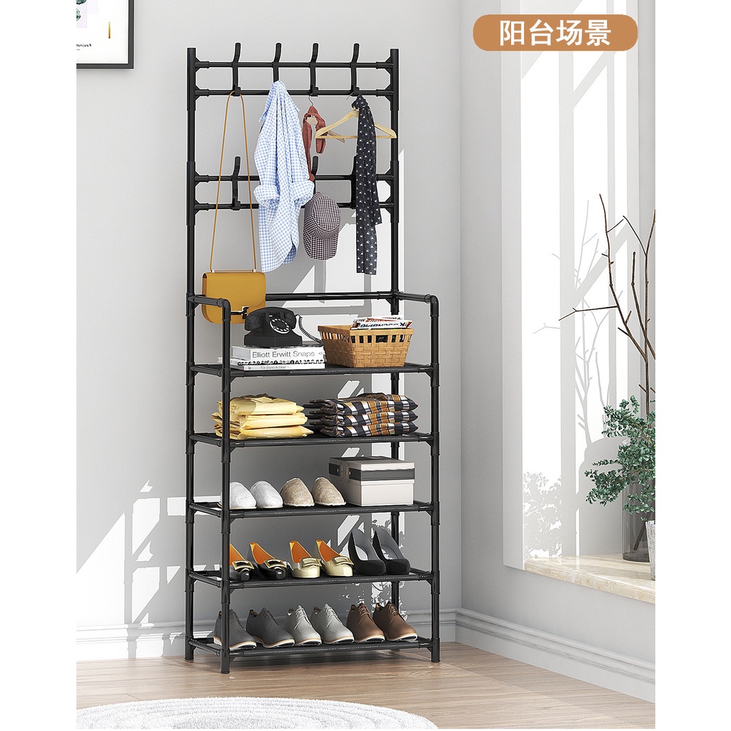 LODER 4 Tiers Hat Clothes bags Hanger Shoes Rack/Rak Pakaian/Besi Rak ...